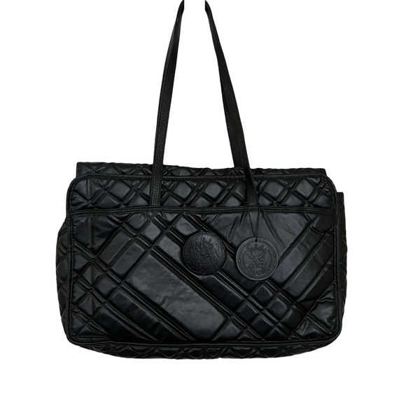 Carlos Falchi | Bags | Final Sale Falchi Sport Black Quilted Tote Bag ...